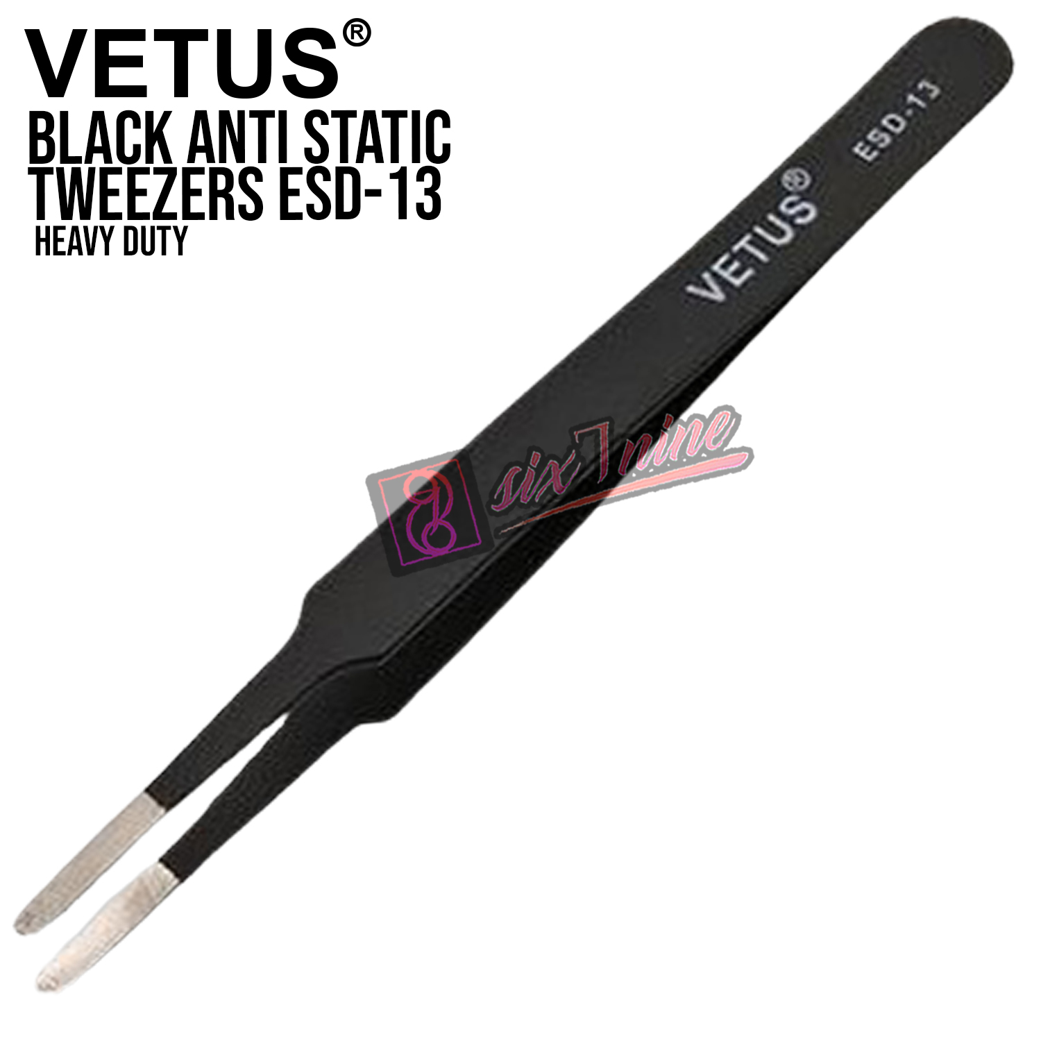 Original Vetus Black Anti-Static ESD-13 Tweezers Heavy Duty | Lazada PH