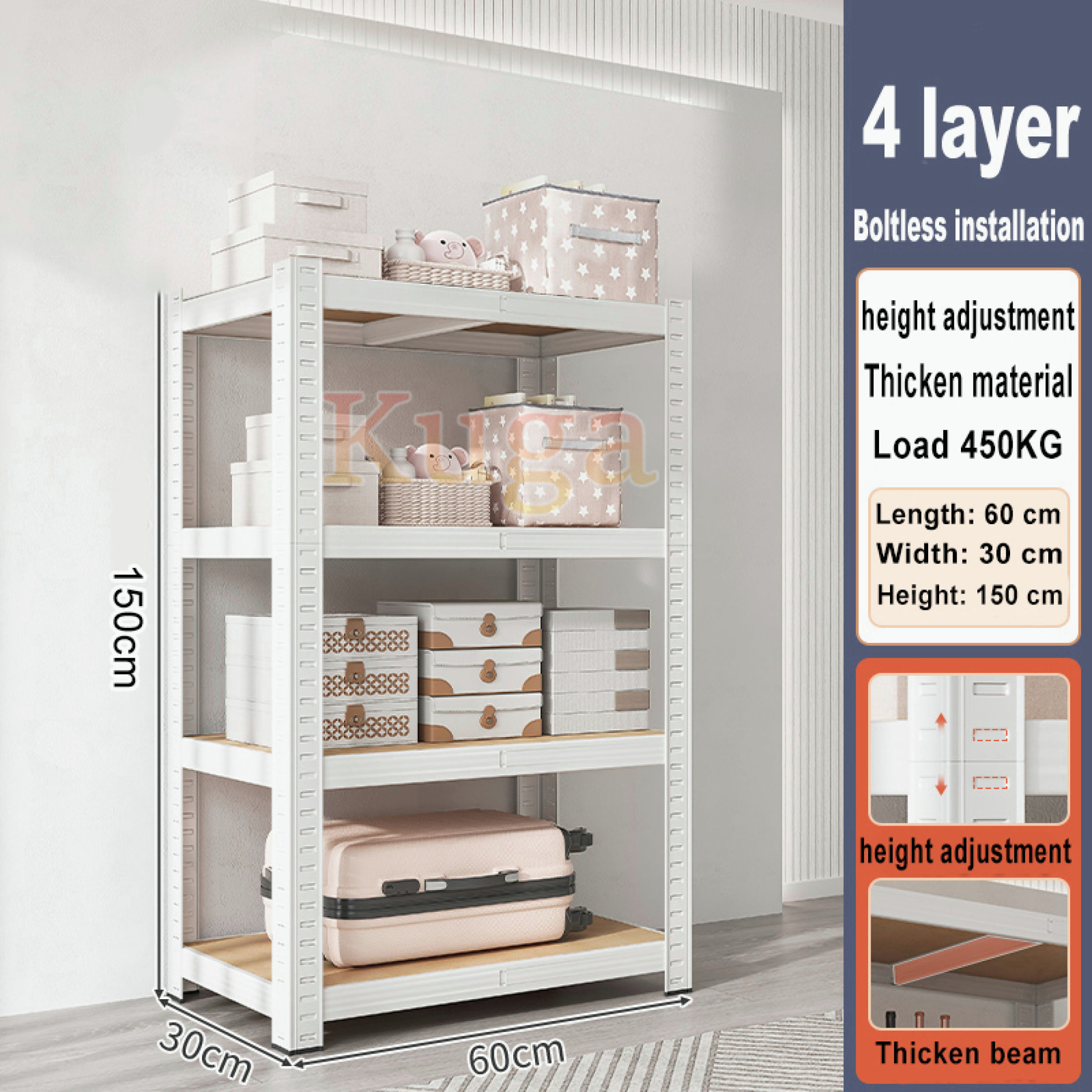 【Load 800 KG】Metal Boltless Rack Steel Rack Shelves 5 layers Metal Rack ...