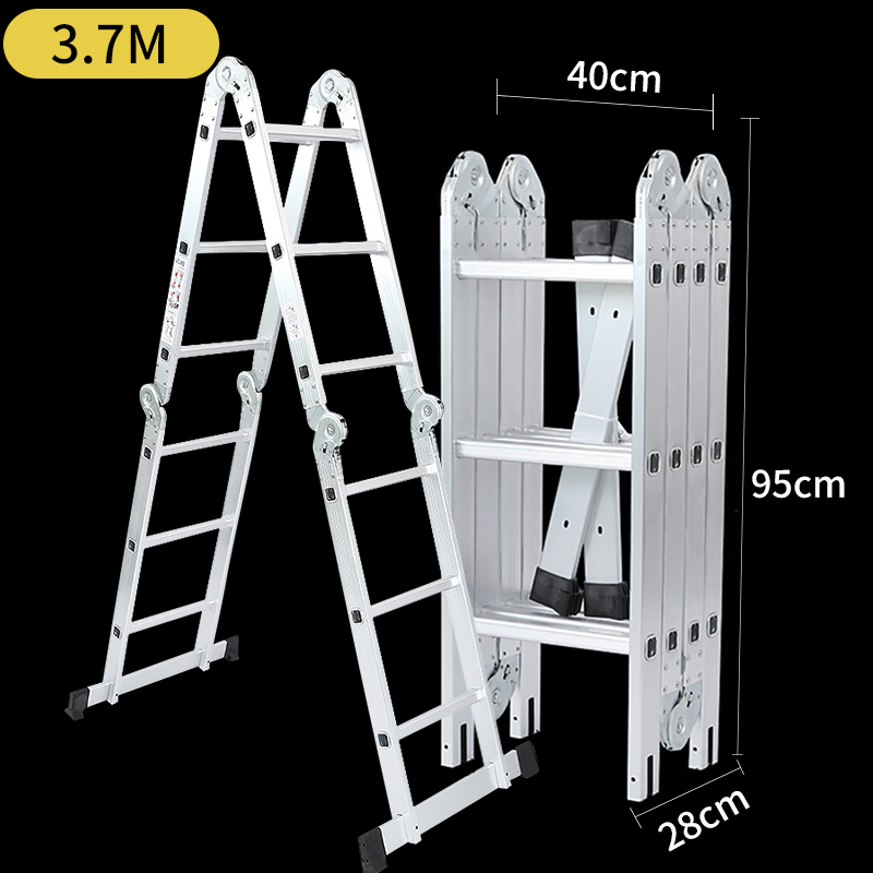 [3 years warranty] Aluminum alloy folding ladder 12 feet 16 feet multi ...