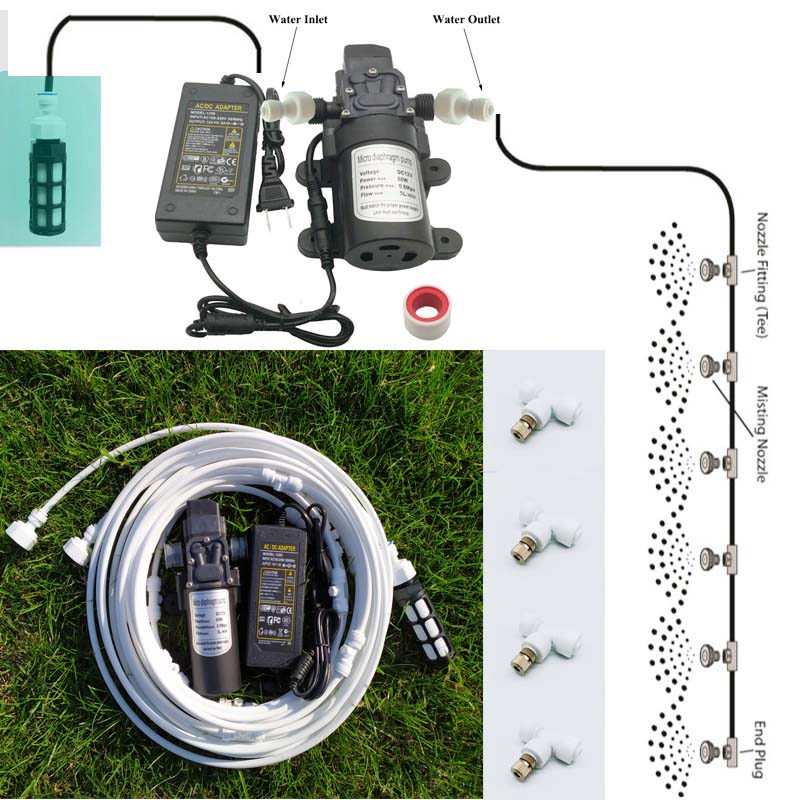 Outdoor misting system electric pump mist spray system plants watering ...