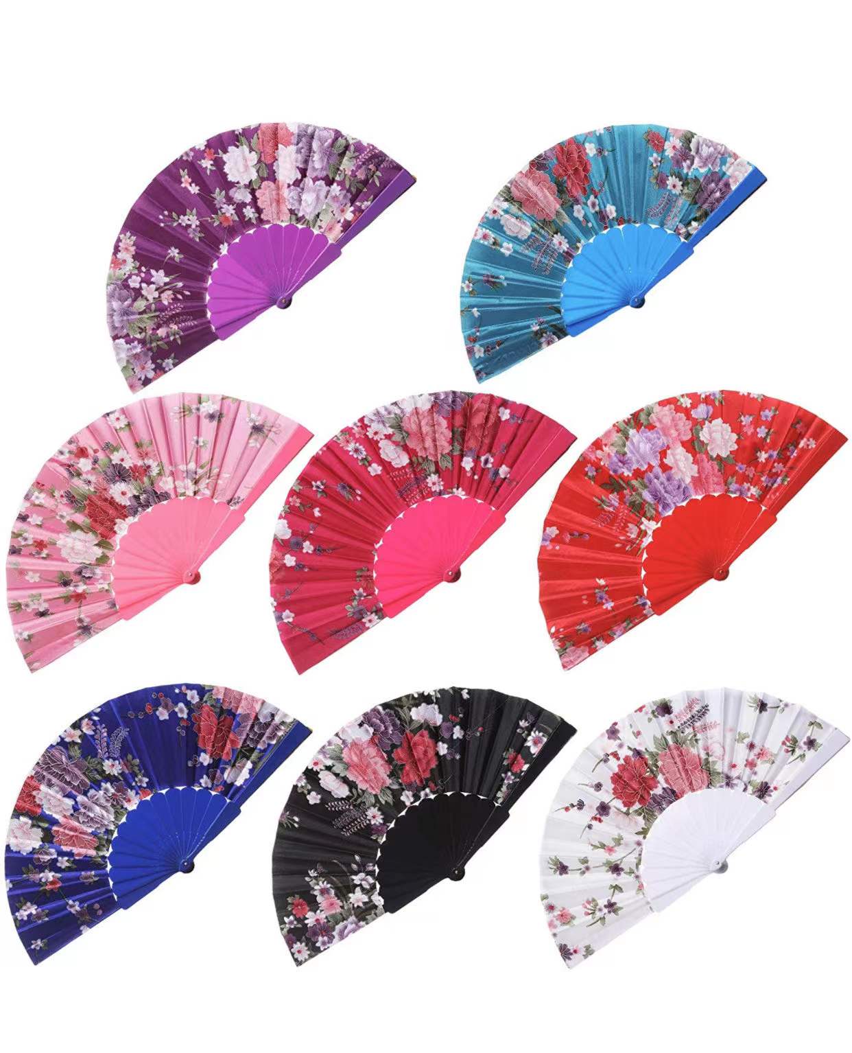 100% Original AMZ Spanish Floral Folding Hand Fan Vintage Handheld with ...