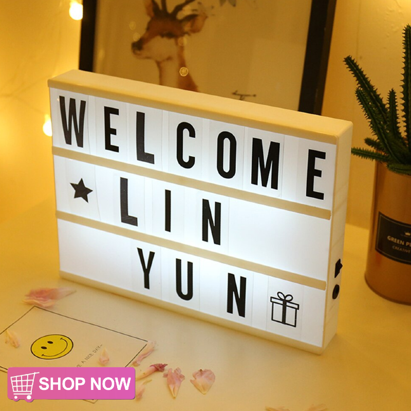 A4 Cinema Lightbox Children Diy Message Board With Black Letters ...