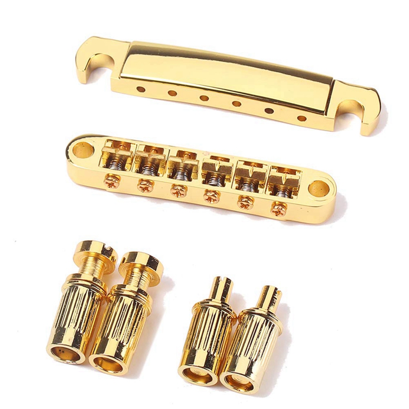 1 Set Gold Plated Guitar Bridge Locking Tune-O-Matic Tom Bridge and ...