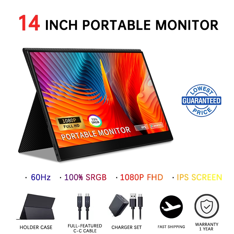 DITU 15.6Inch Touch Screen Monitors 1080P FHD Portable Gaming LCD ...