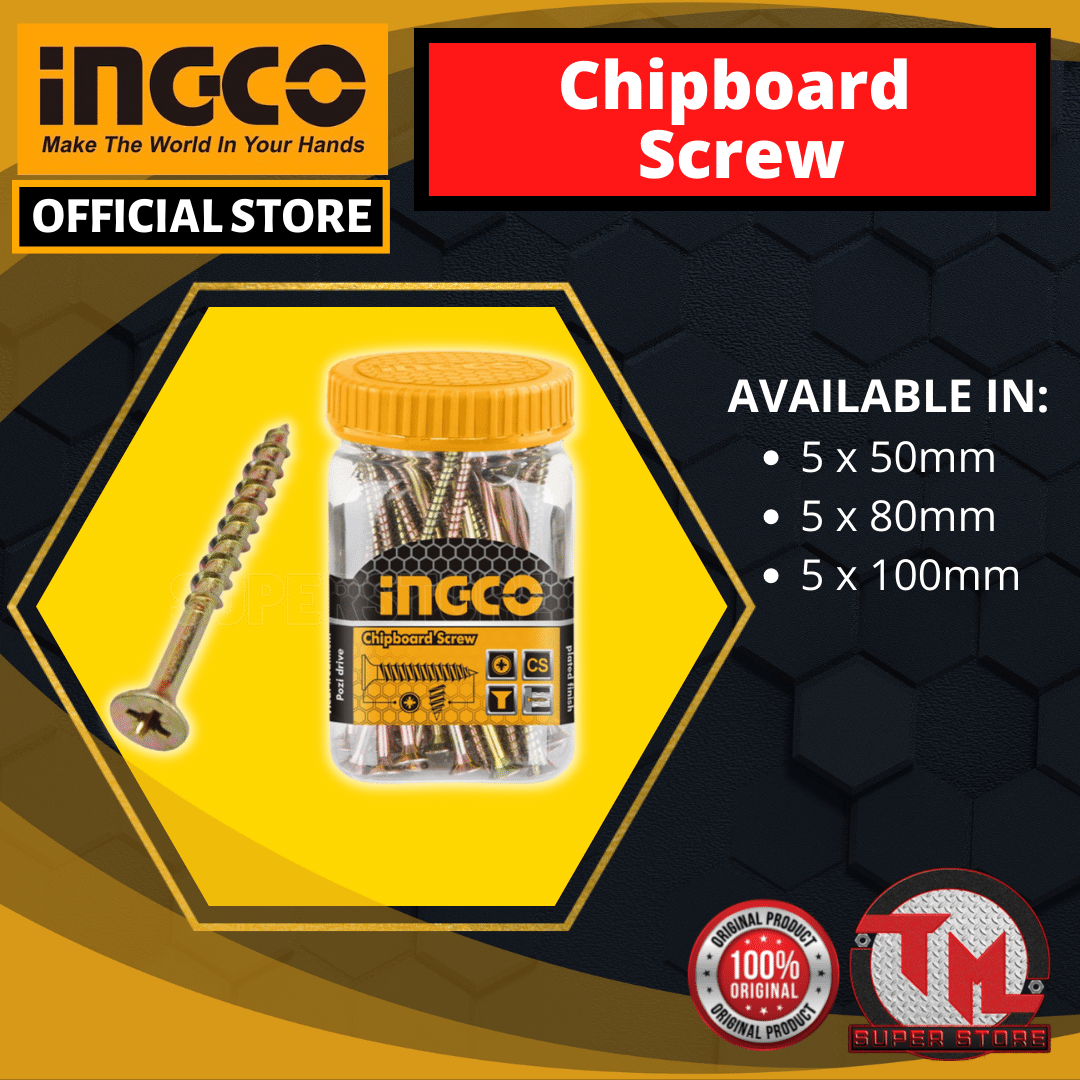 INGCO Screw Chipboard Screw 5 x 50mm / 5 x 80mm / 5 x 100mm • Tm ss ...