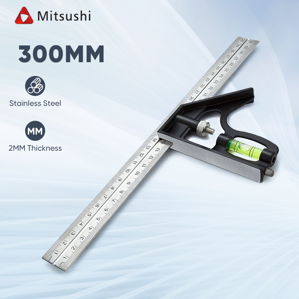 Mitsushi 300mm Adjustable Combination Square Angle Ruler gauge 45/90 ...