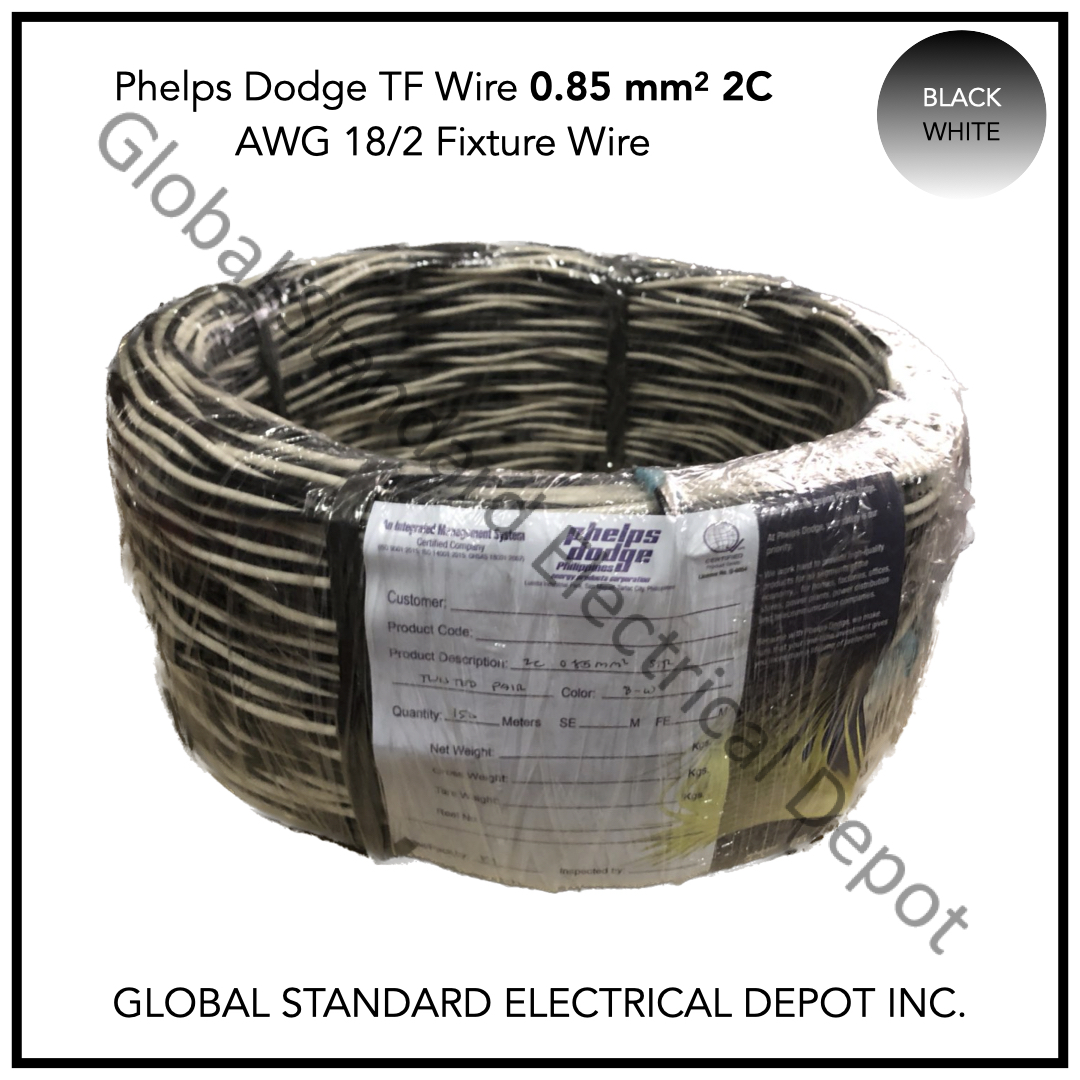 Phelps Dodge Fixture Wire TF Twisted Pair 0.85 mm2 (#18) 2C [150 METERS ...