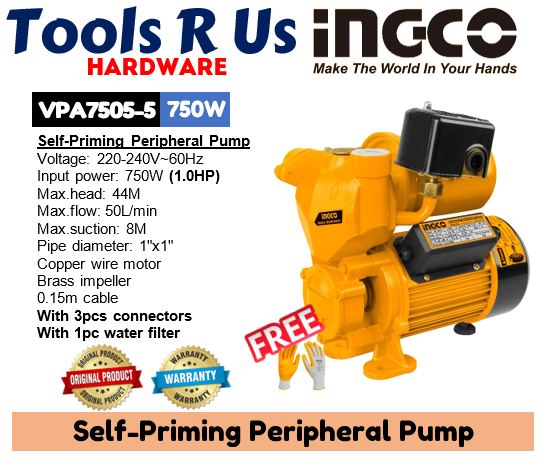INGCO Self-Priming Peripheral Pump 750W VPA7505-5 | Lazada PH