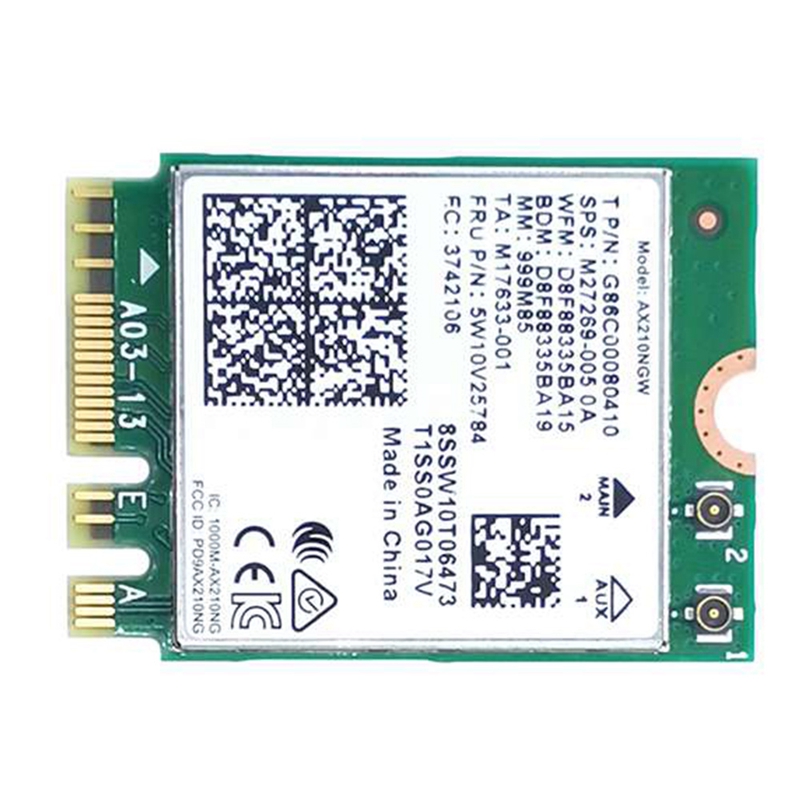 WI-FI 6E Bluetooth 5.2 for Intel AX210 Dual Band 3000Mbps M.2 Wireless ...