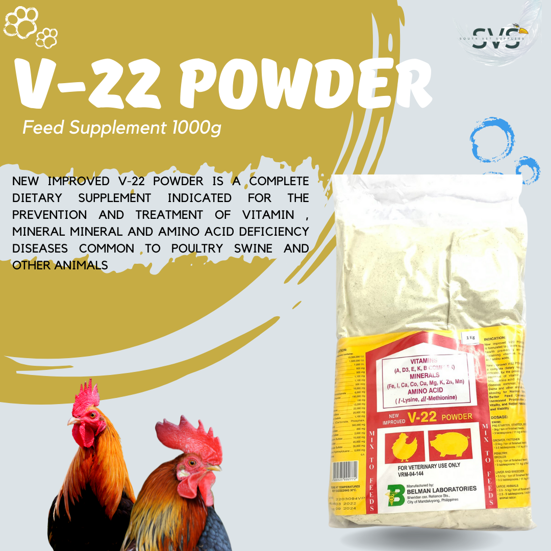 [SOUTH VET] V-22 Powder Feed Supplement for Gamefowl Vitamin and Amino ...