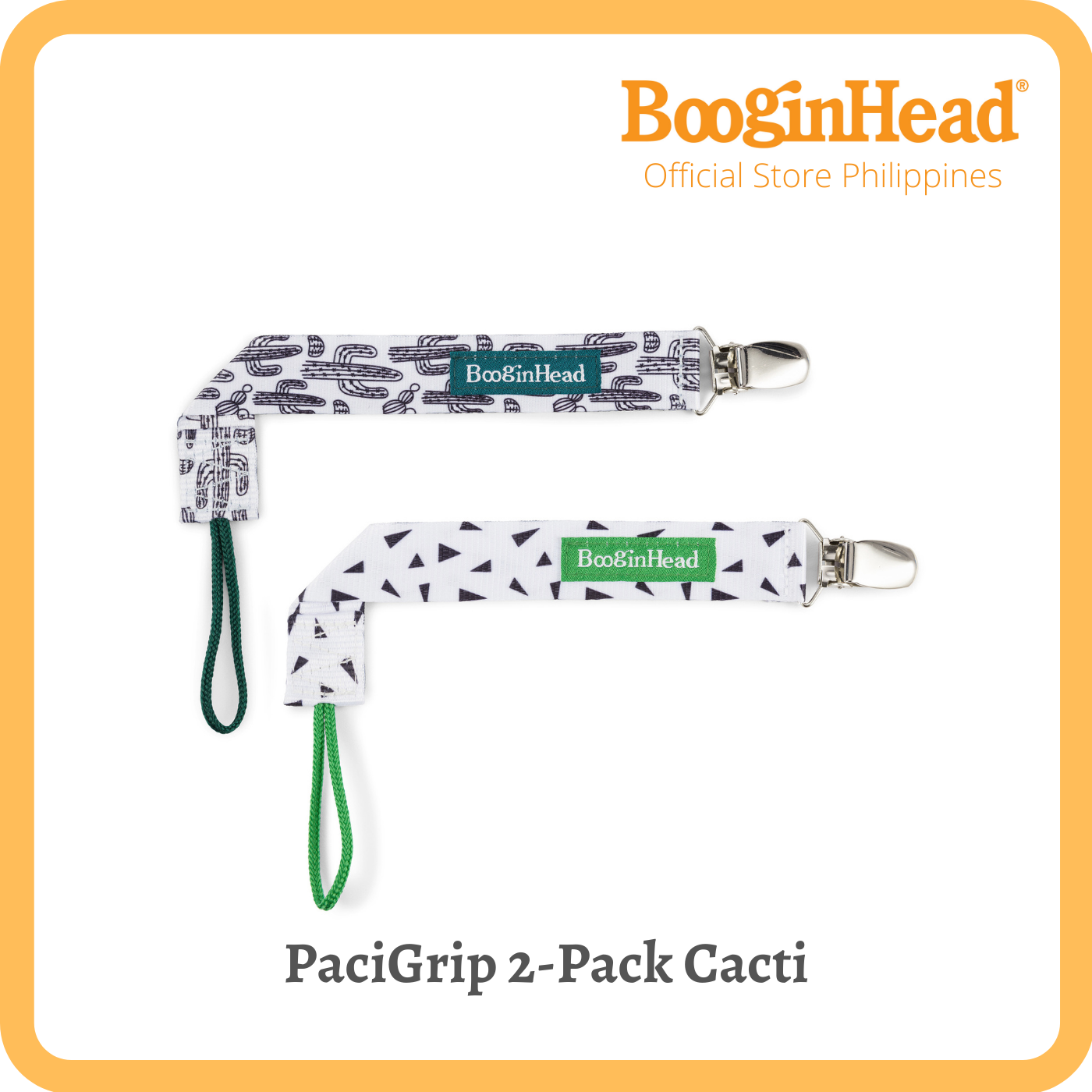 BooginHead PaciGrip 2-Pack, Universal Pacifier/Teether Clips - Black ...