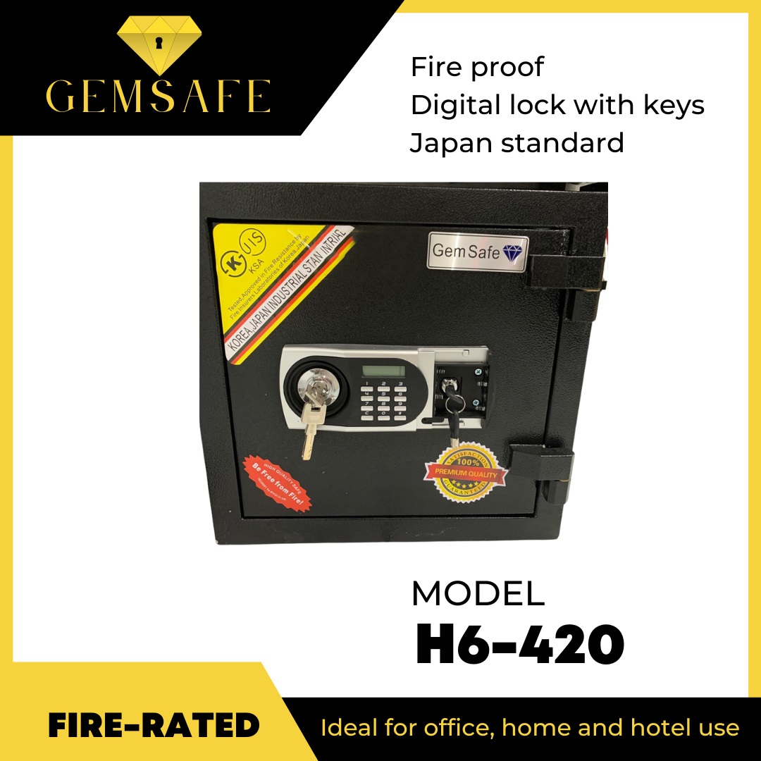 Gemsafe H6-420 Electronic Digital lock with keys , Steel Safety Box ...