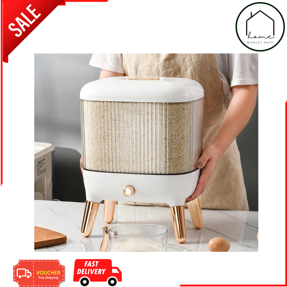 Nordic Style 10KG Rice Storage Bucket I Aesthetic Rice Dispenser 10kg ...