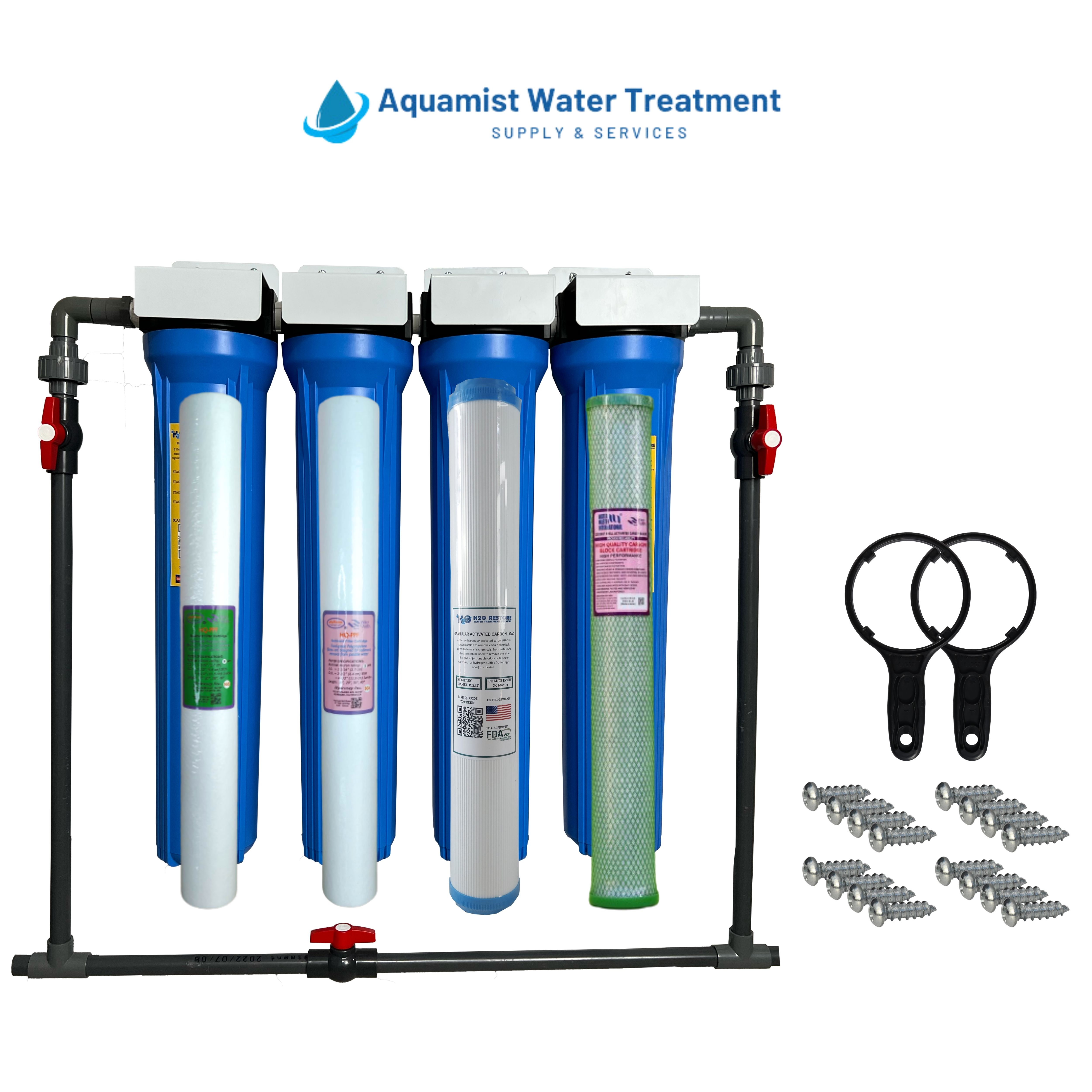 4 Stages Water Filter City Water Standard Heavy Duty Complete Set with ...