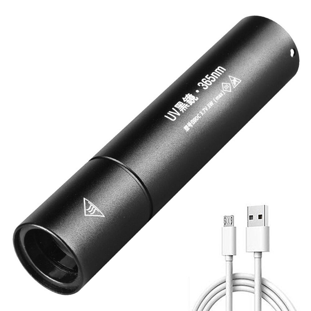 【Philippines Stock】Mini 365/395nm UV Flashlight Ultraviolet Blacklight USB Rechargeable ...