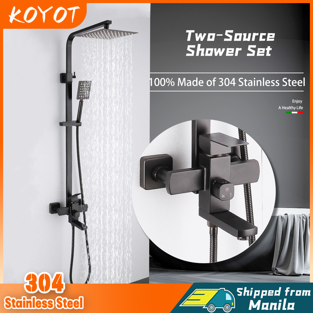 KOYOT 304 Stainless Steel Matte Black Bathroom Hot and Cold Square ...