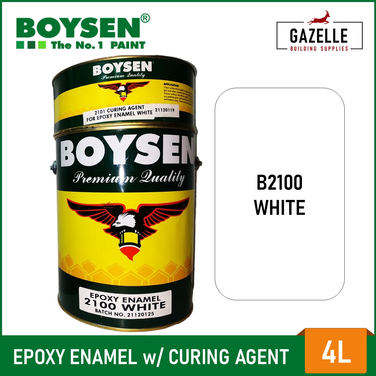 Boysen Epoxy Enamel White B2100 - 4L w/ Curing Agent | Lazada PH