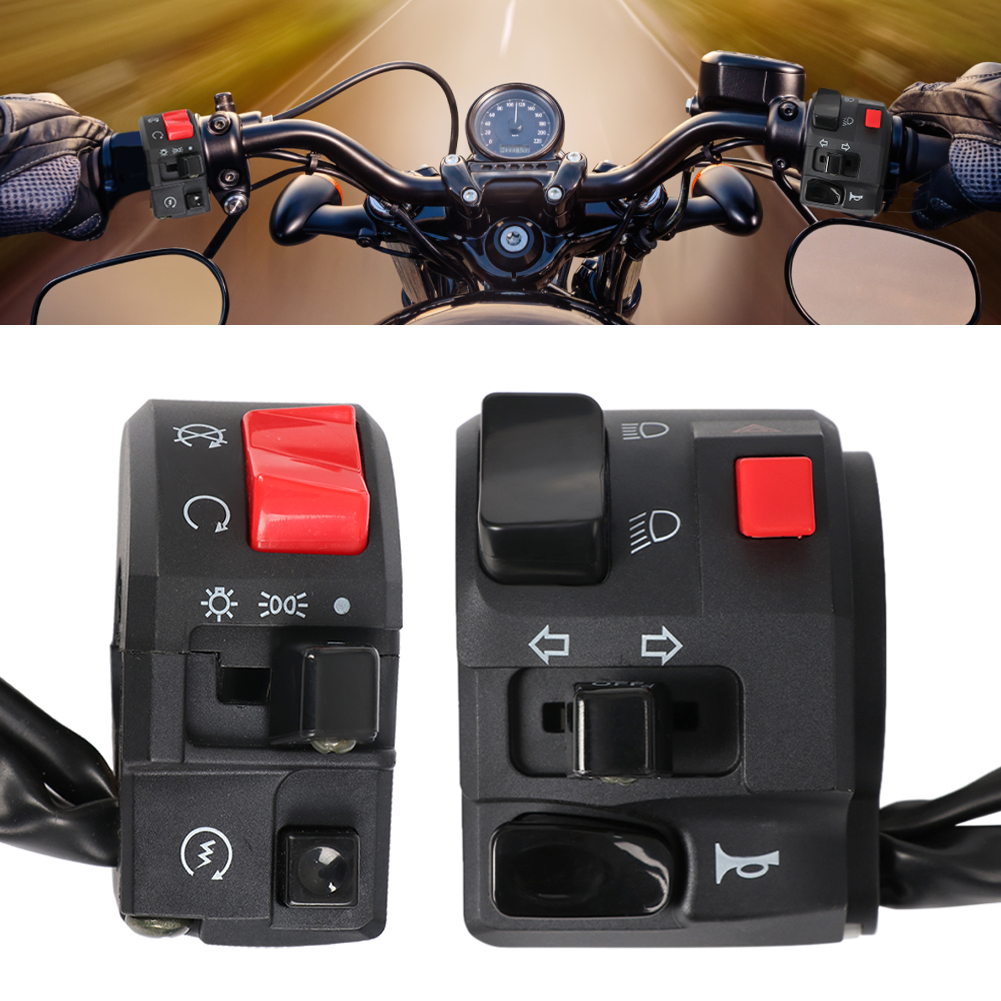 7/8'' 22mm Motorcycle Switches Motorbike Horn Button Turn Signal Electric Fog Lamp Light ...