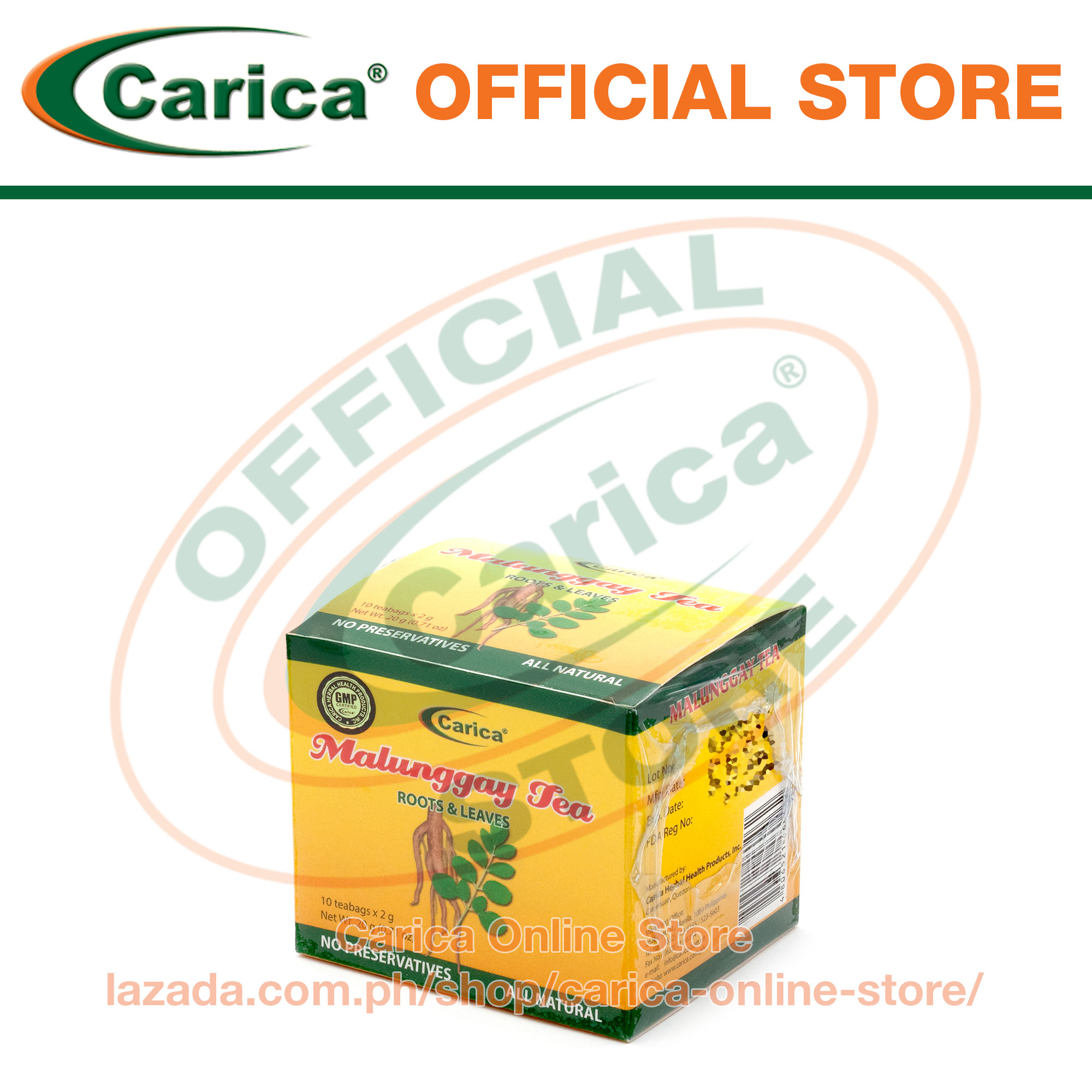 Carica Malunggay Roots and Leaves Tea (Moringa oleifera) - Box of 10 ...