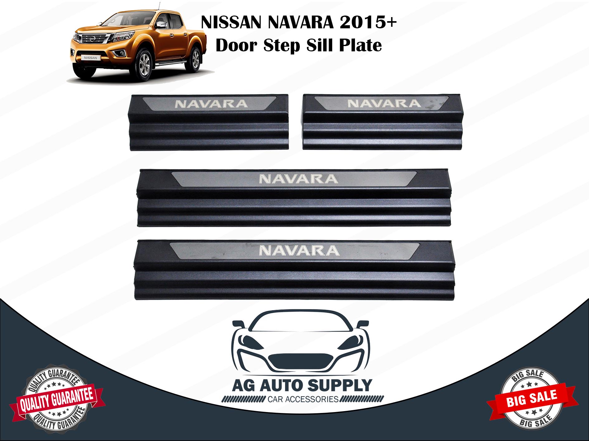 Door sill Protector Door Side Step sill Black For NISSAN NAVARA 2015 ...