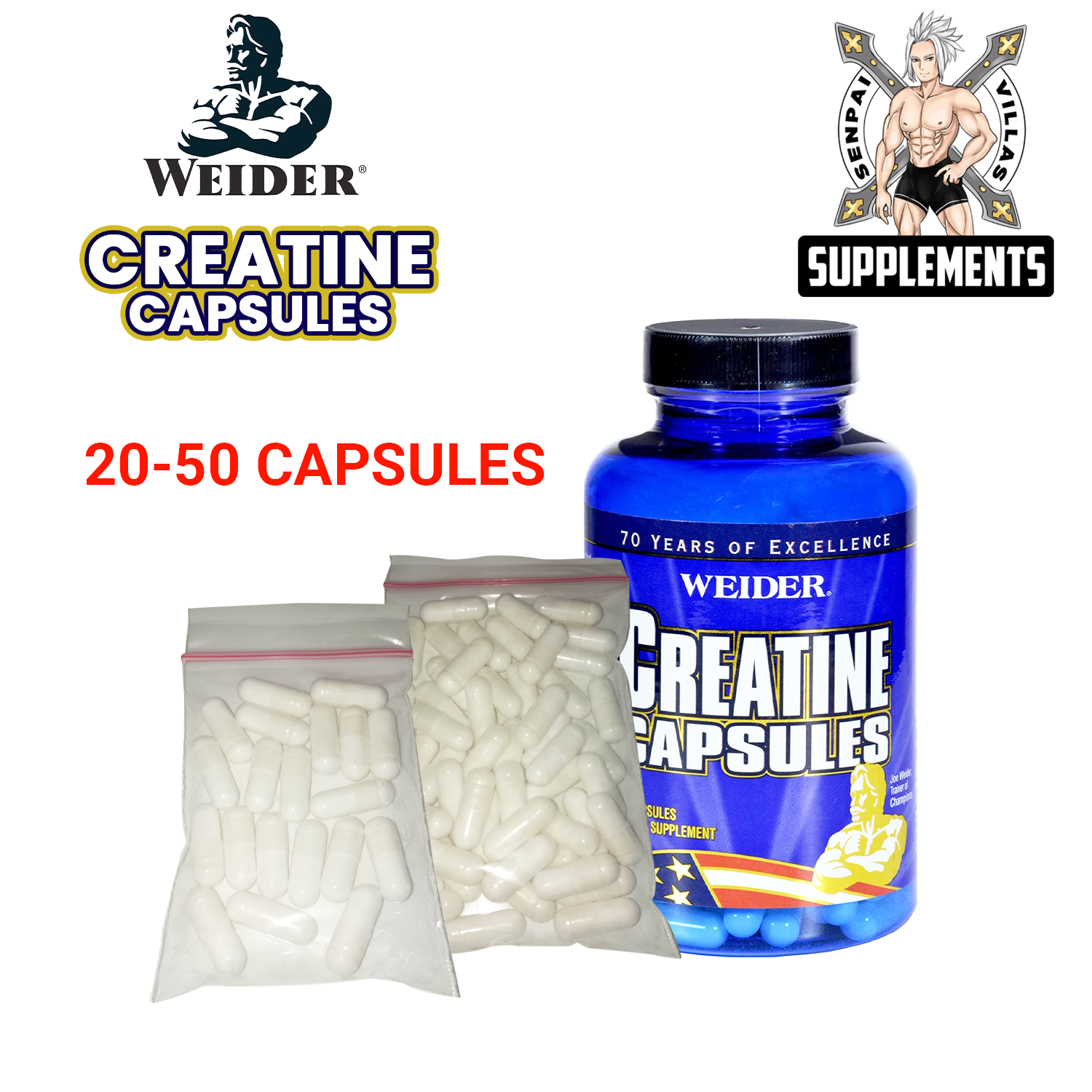 WEIDER CREATINE CAPSULES 20-50 CAPSULES | Lazada PH
