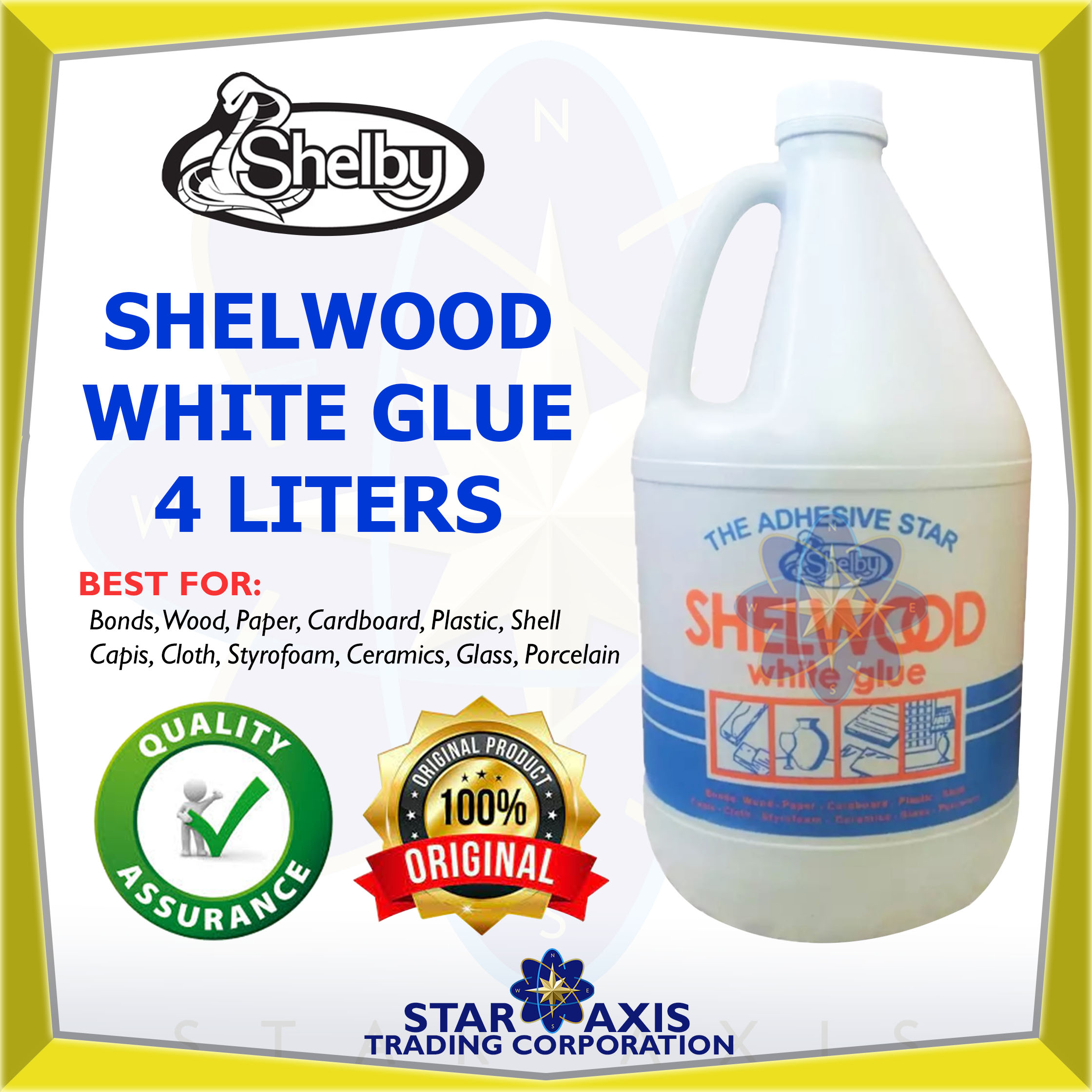 SHELBY SHELWOOD ADHESIVE STAR WHITE GLUE 4 LITERS | Lazada PH