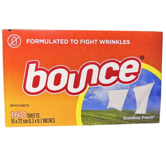 Bounce Fabric Softener Sheets, Outdoor Fresh, 160 Count, 16 by 22 cm ...