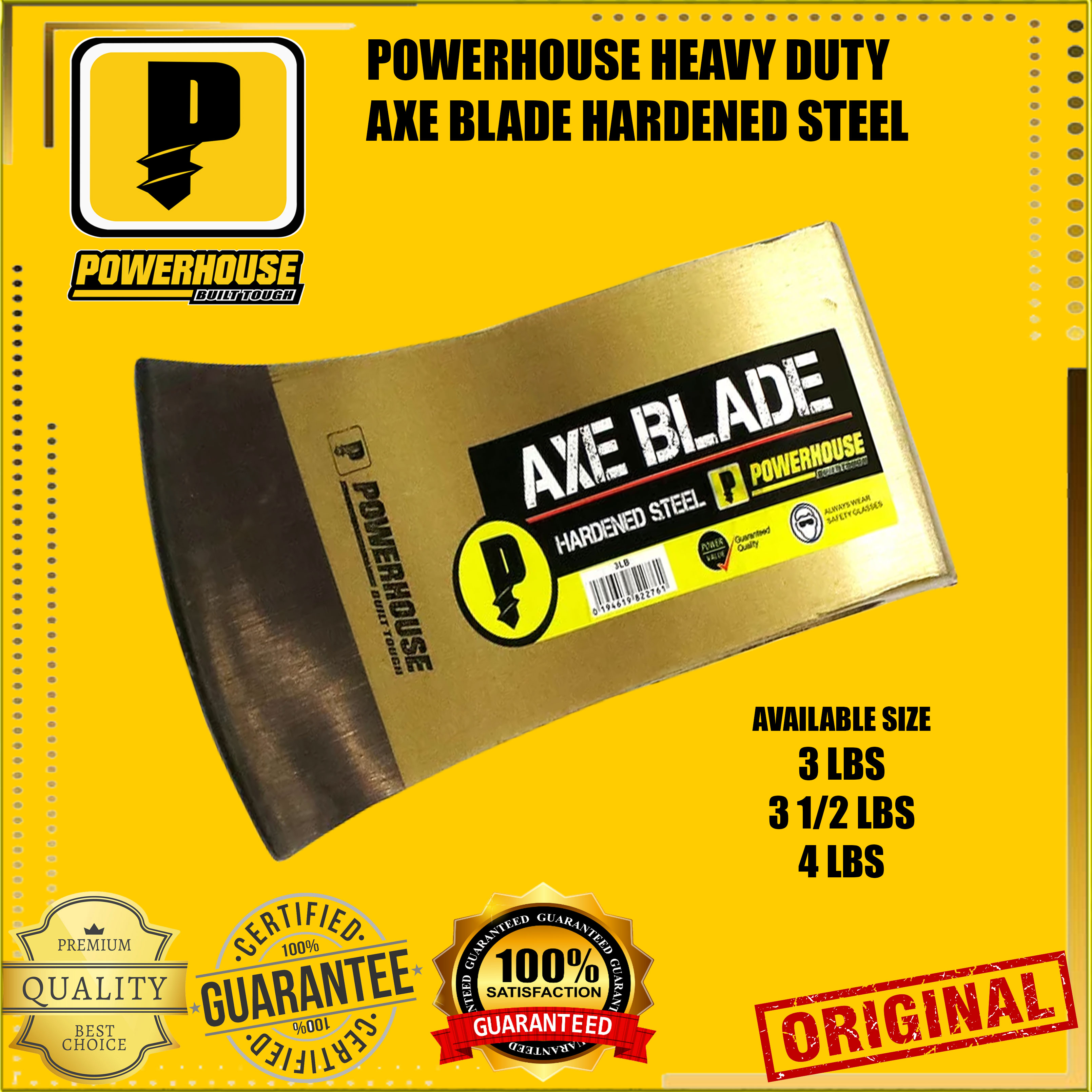 Powerhouse Axe Blade Heavy Duty Class A Hardened Steel | Lazada PH