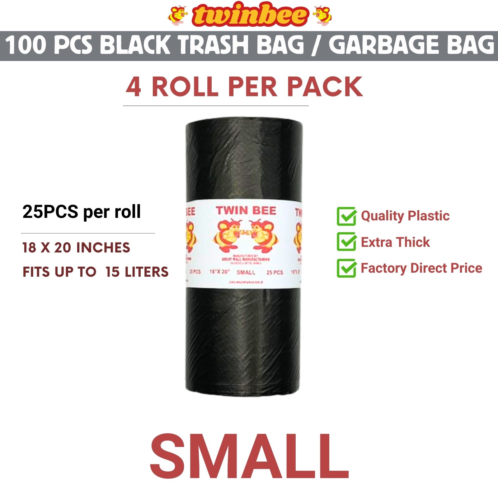 Black Garbage Bag Trash Bag Black (All Sizes) 100pcs | Lazada PH