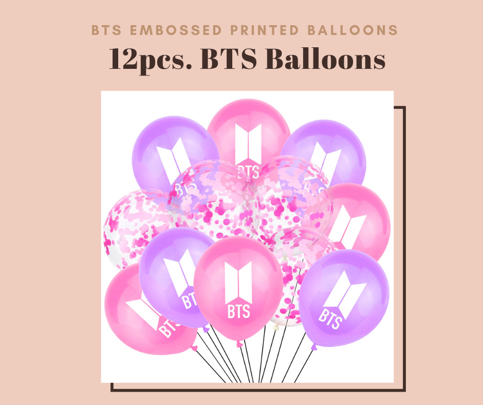 12pcs BTS Balloons Happy Birthday Party Theme Decoration Kpop | Lazada PH