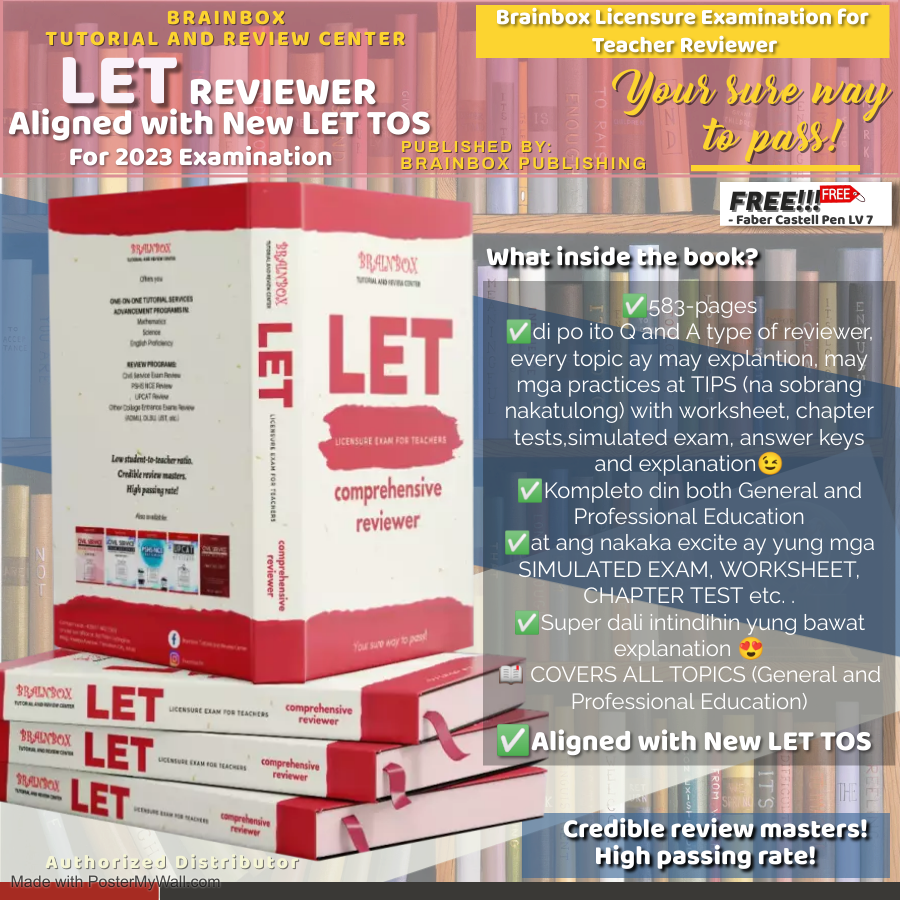 Brainbox LET Reviewer 2024 (General and Professional Education) NEW ...