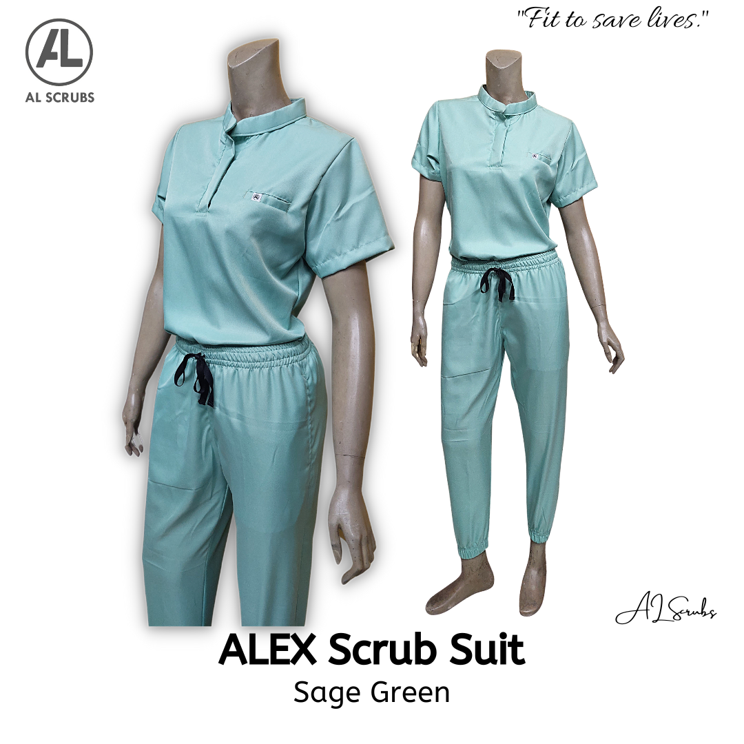 AL SCRUBS Alex Scrub Suit (Sage Green) | Lazada PH
