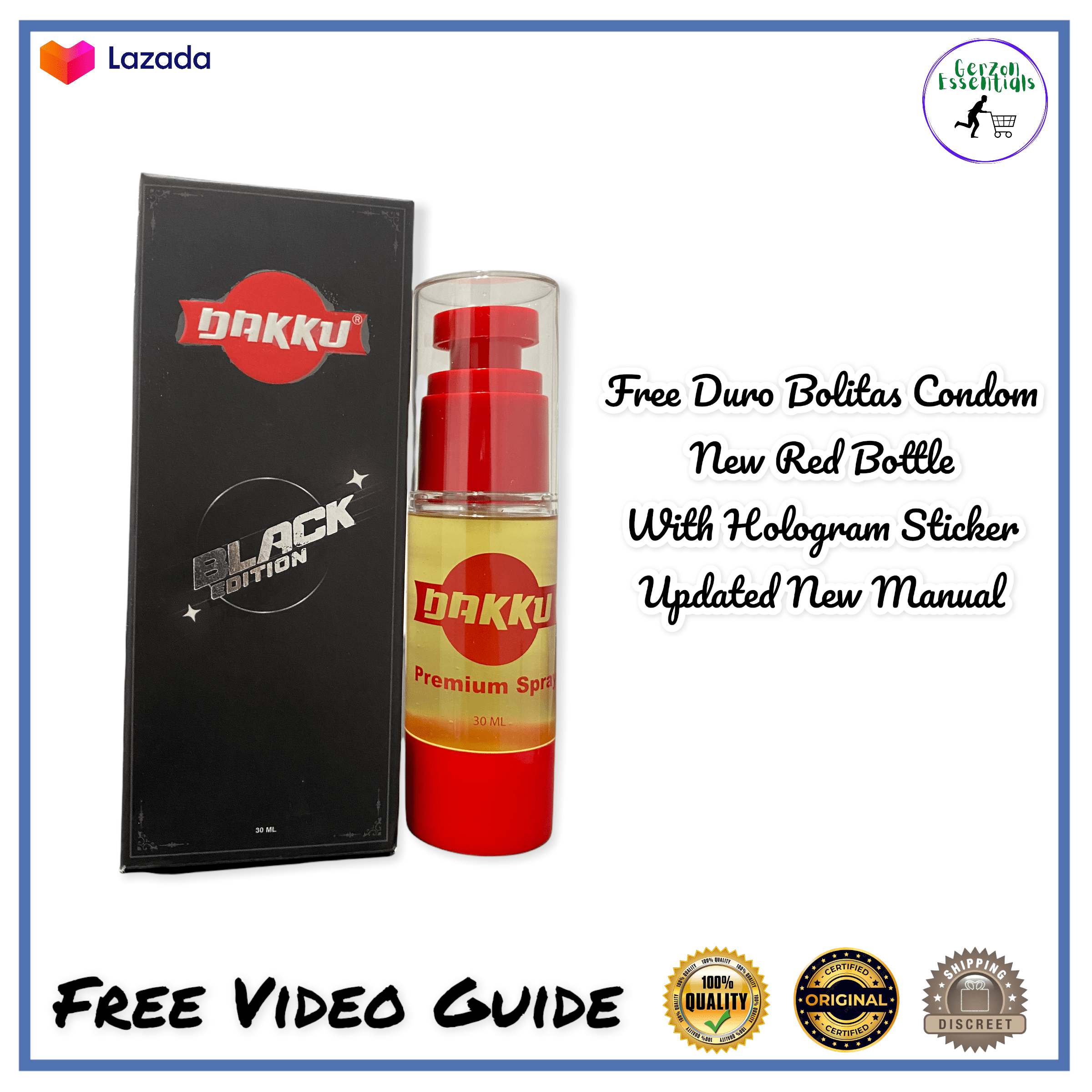Original Dakku Black Edition Spray for Men Original Premium Spray oil based by Alpha Hombre ...