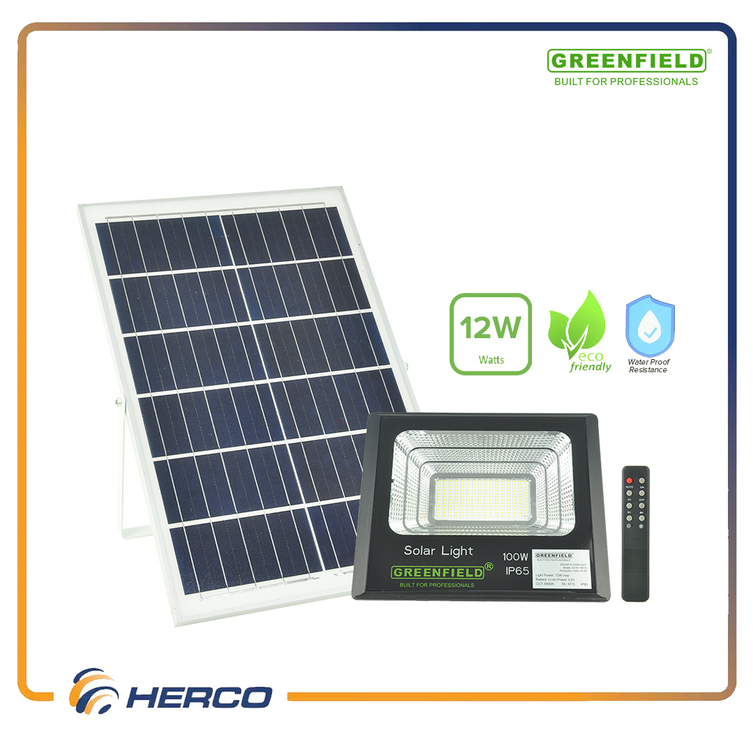 Greenfield Solar Floodlight +Solar Panel 12W | Lazada PH