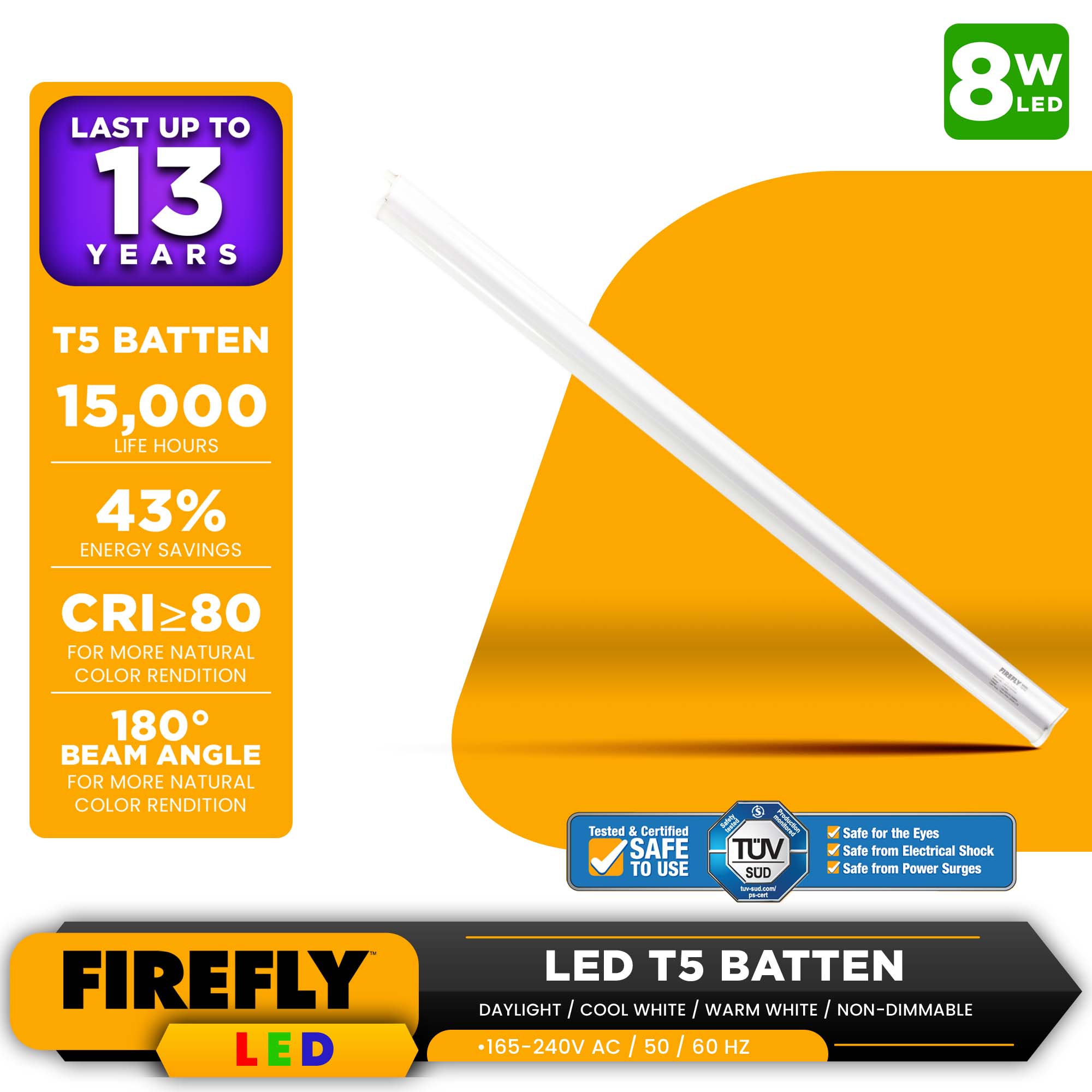 Firefly LED T5 Tube Batten (DAYLIGHT / COOL WHITE / WARM WHITE) Low ...