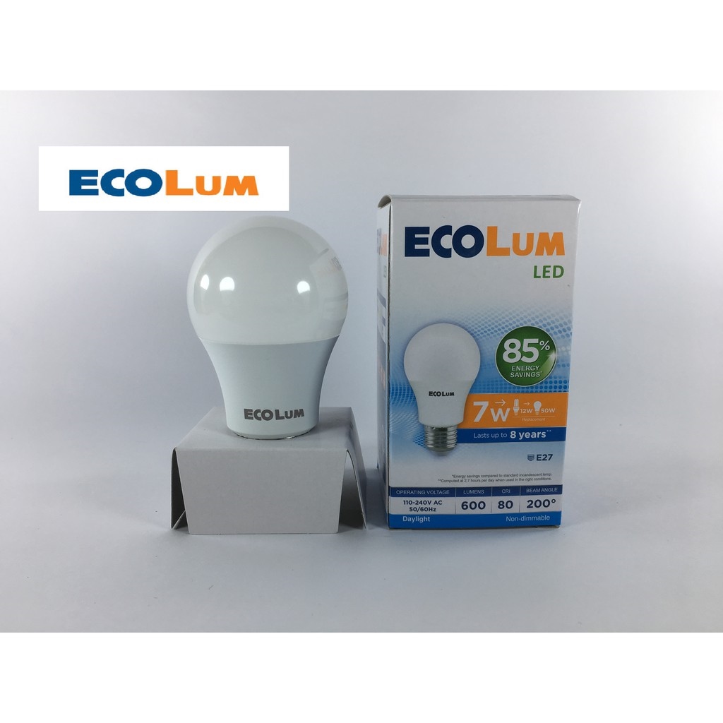 Light bulb Ecolum LED Bulb 3w 5w 7w 9w 11w 13w (Daylight) | Lazada PH