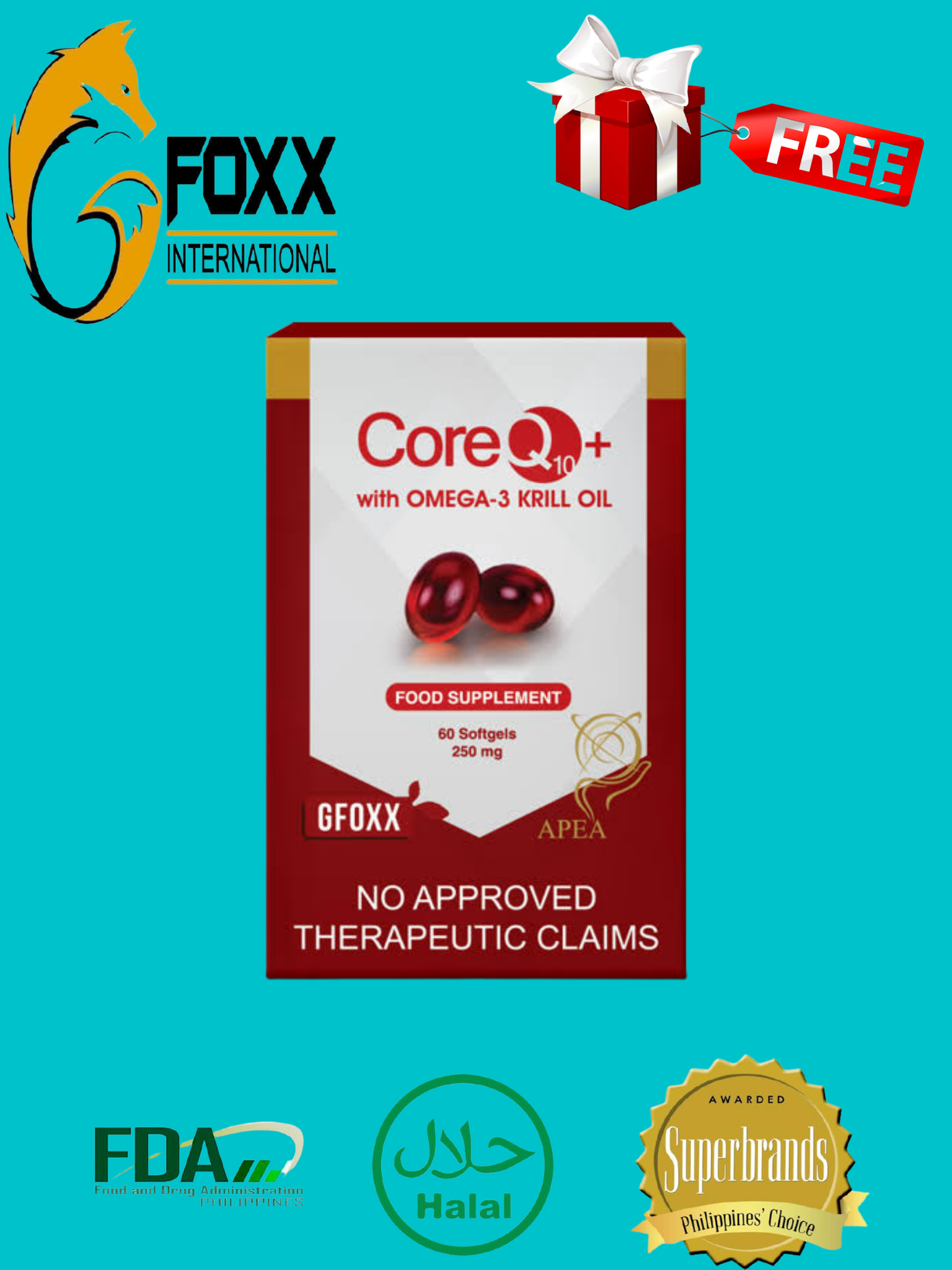 GFOXX Core Q10 with Omega 3 ( 1 Box ) with FREE GIFT ...