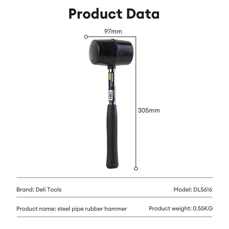 Deli Rubber Mallet Hammer For Tiles 1lb/1.5lb Double-sided soft hammer ...