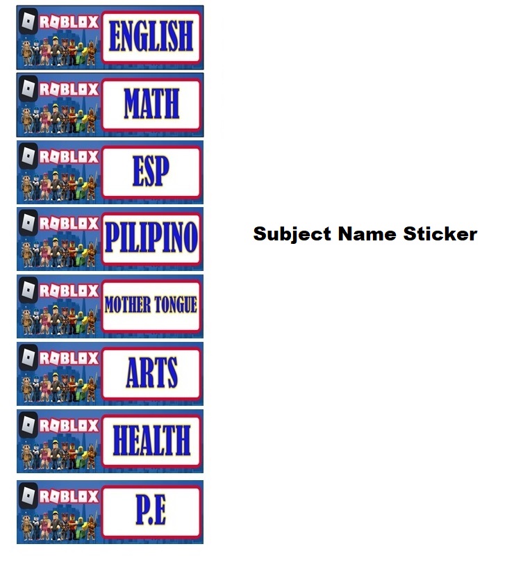 Roblox Subject Name Sticker, Full Name Sticker | Lazada PH
