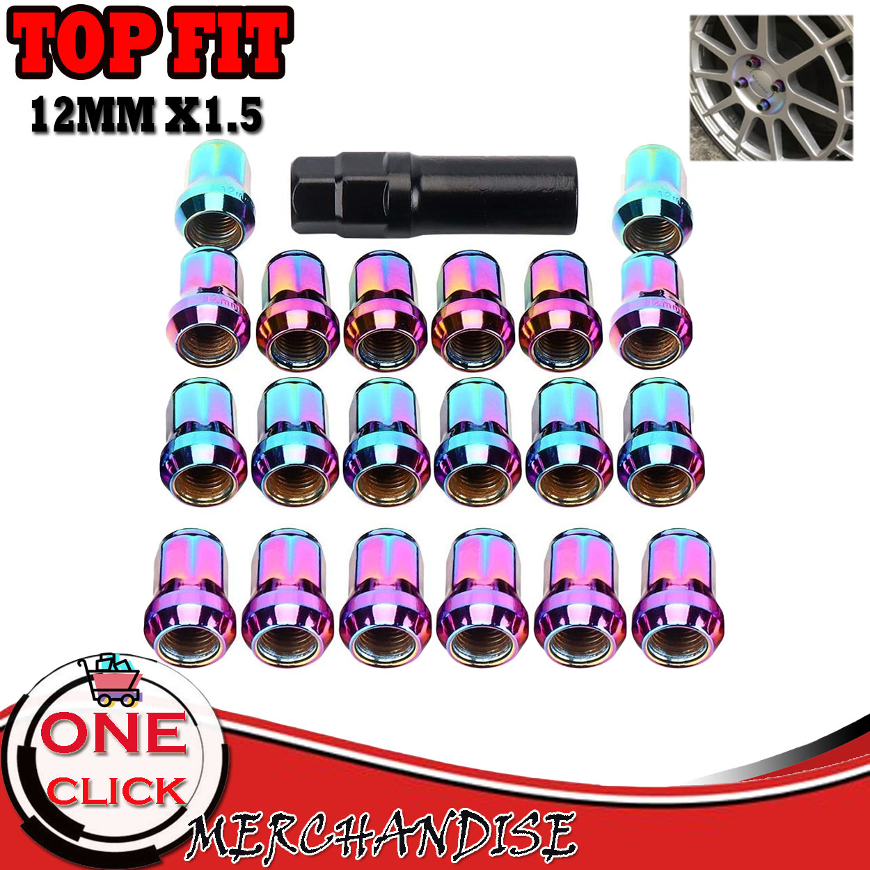 TOP FIT Chrome set of 20 SIZE 12MM X 1.50 Allen Key Wheel Nut (Neo ...