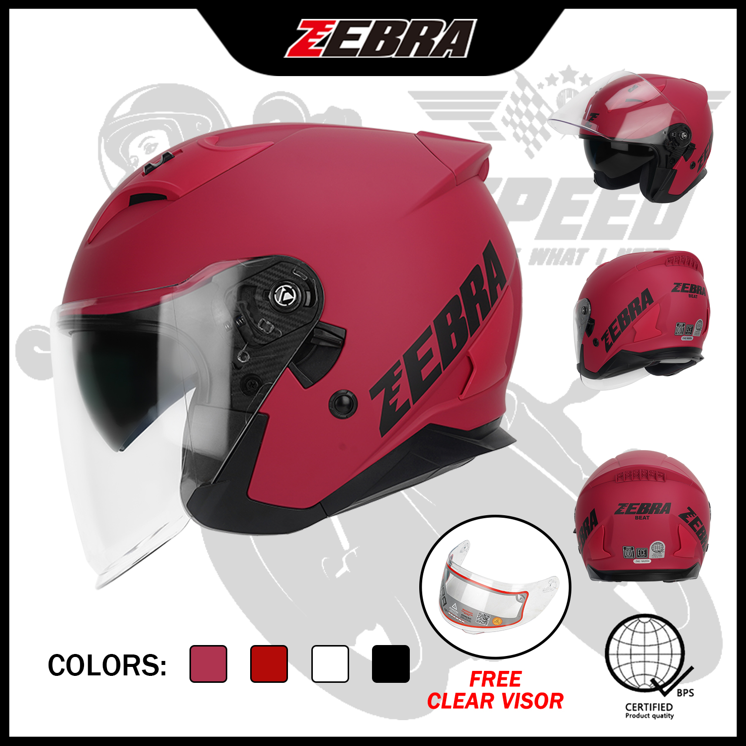 zebra helmet YM-902 Motorcycle half face helmet original zebra dual ...