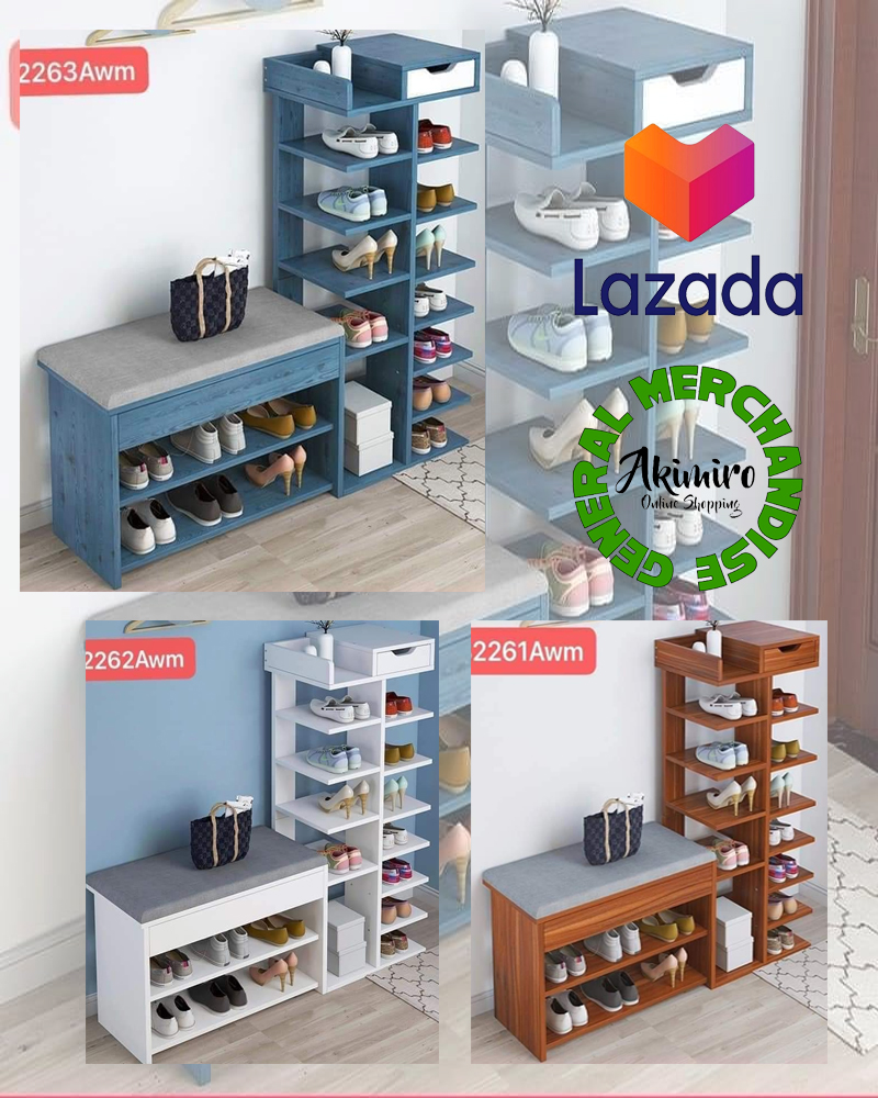 AKIMIRO BEAUTIFUL WOODEN SHOE RACK WITH LEVEL ORGANIZER | Lazada PH