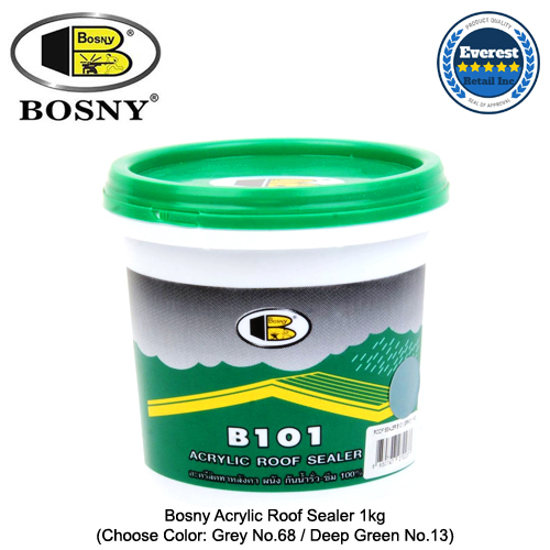 Bosny Acrylic Roof Sealer 1kg (Choose Color: Grey / Deep Green / Red ...
