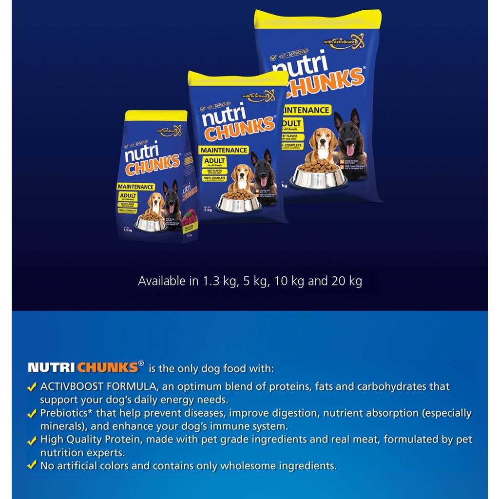 Nutri Chunks Maintenance Adult Beef 20kg | Lazada PH