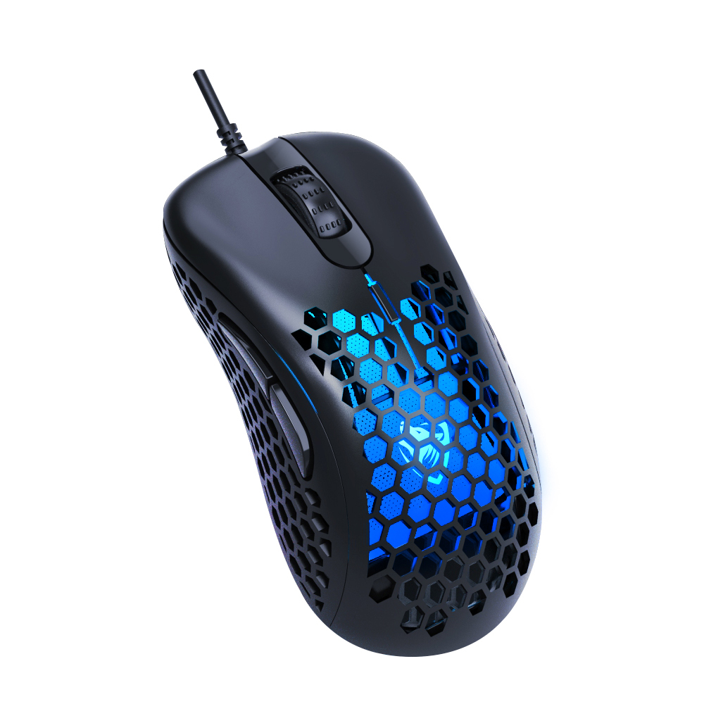 T-WOLF G540 Gaming Mouse USB Wired 6 Buttons Honeycomb Holes Breathing ...