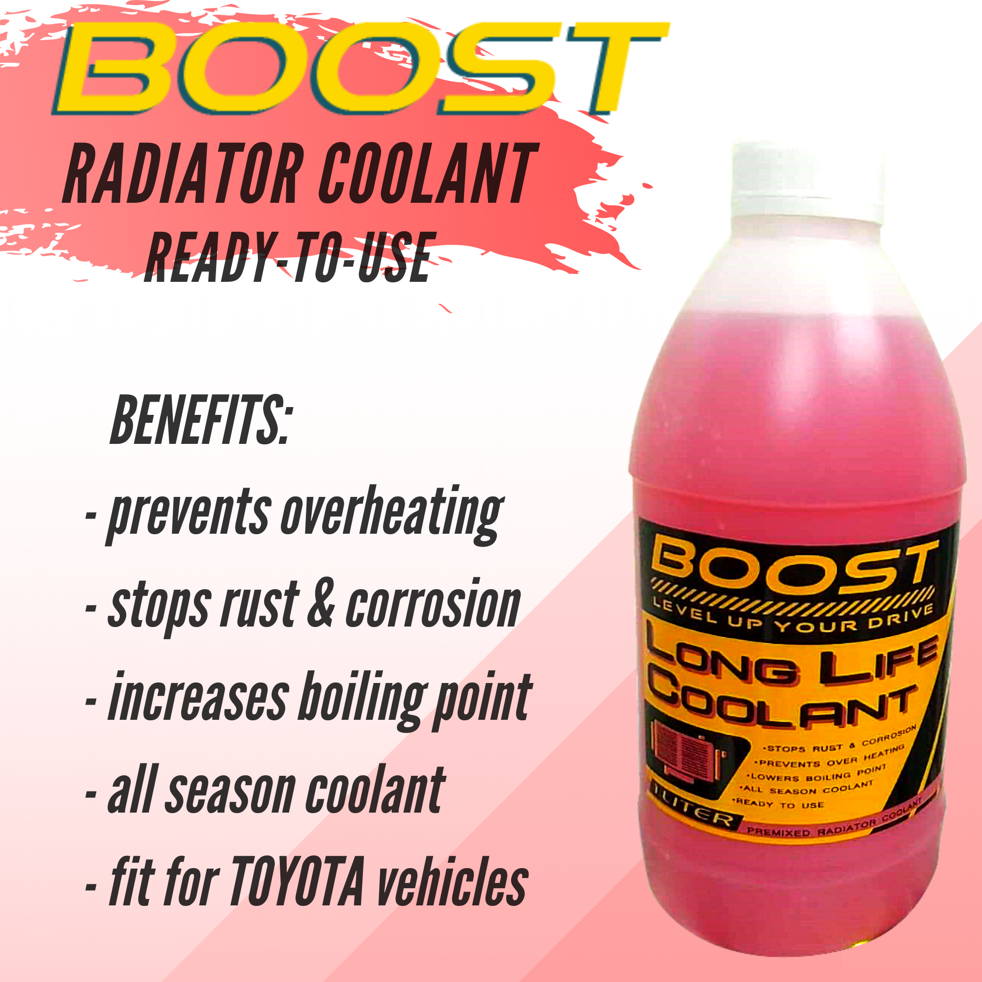 BOOST Radiator Coolant - PINK 1 Liter | Lazada PH
