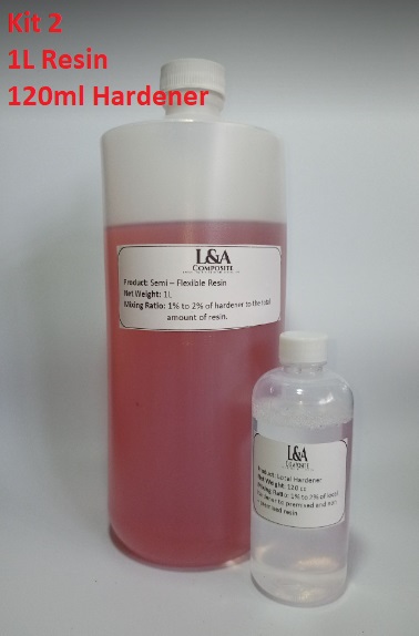 Fiberglas DIY 1 Liter Sets (G2) - 1 Liter Resin with 120ml Hardener ...