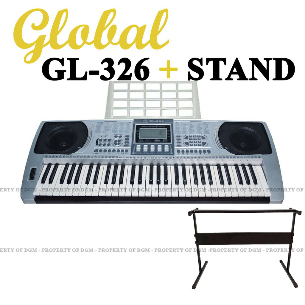 61 Keys Electronic Keyboard Global GL-326 with Piano Stand | Lazada PH