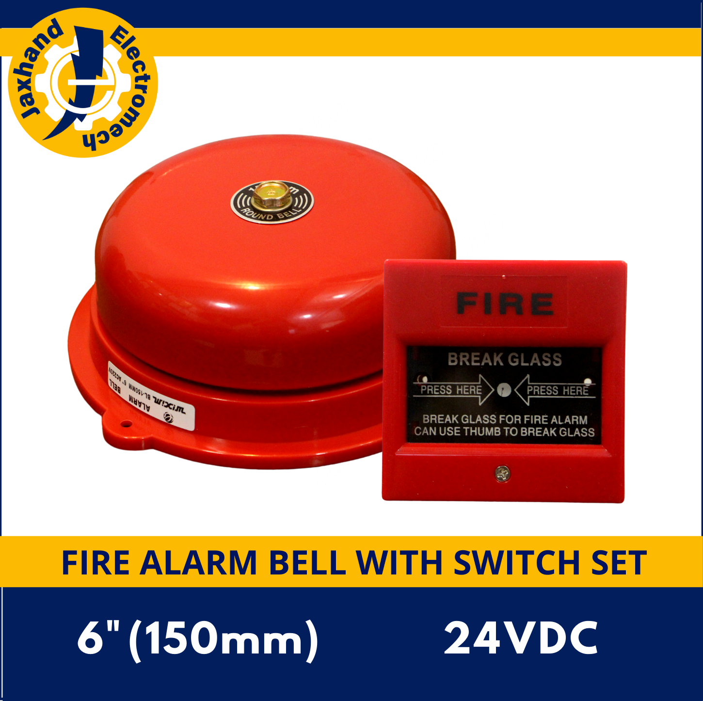 Fire Alarm Bell with Switch Breakglass Set 6 Inches / 150mm | Lazada PH