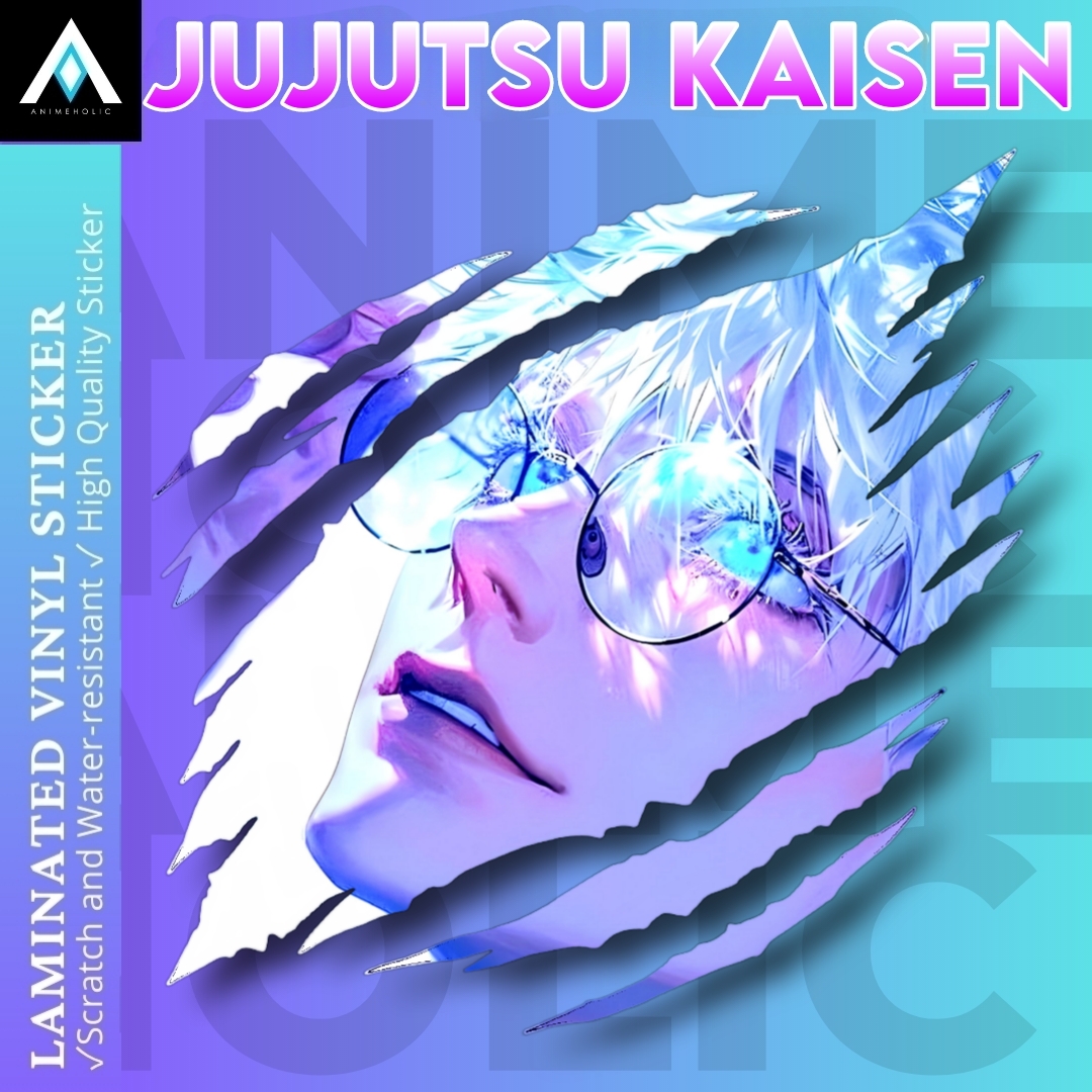 ANIMEHOLIC SCRATCH JUJUTSU KAISEN SATORU GOJO LAMINATED VINYL STICKERS ...